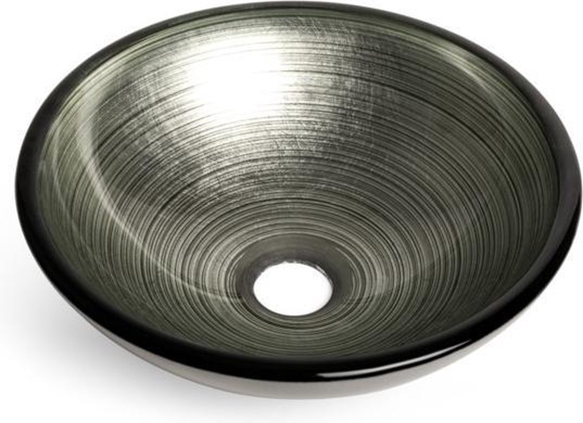 Saniclass Pesca Uva waskom – Ø30x10,5 cm – Gehard glas – Grijs groen ...