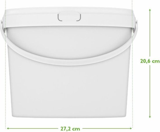 5 x Witte emmers met deksel - 8,7 liter (ø272mm) | bol.com