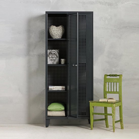 Lockerkast metaal antraciet I geperforeerde locker I met slot I ...