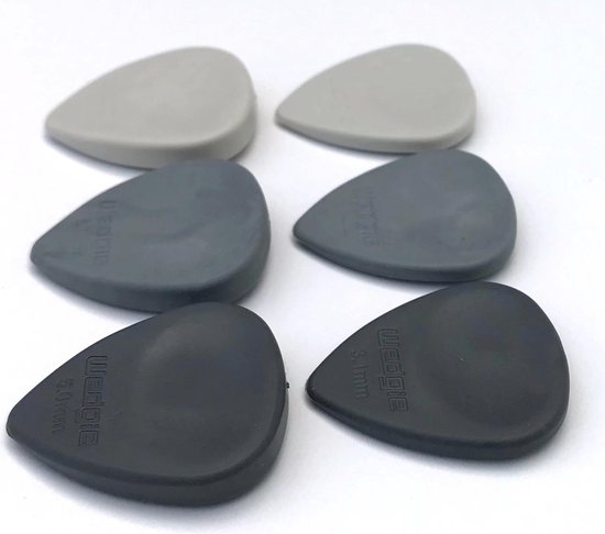 Wedgie Rubber Plectrum Sampler Pack 3.1mm - 5.0mm 6-pack | bol.com