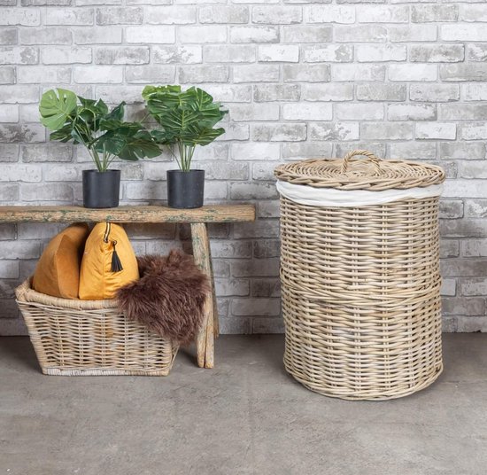 Rieten wasmand rond Lisa - groot | bol.com