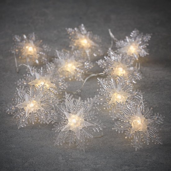 Luca Lighting - String snowflake acrylic warm white 10led battery ...