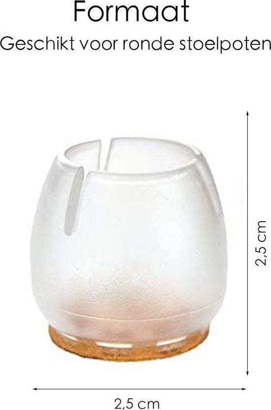Stoelpoot beschermers - 24 Stuks - 17-21mm - Modern Design - Rond ...