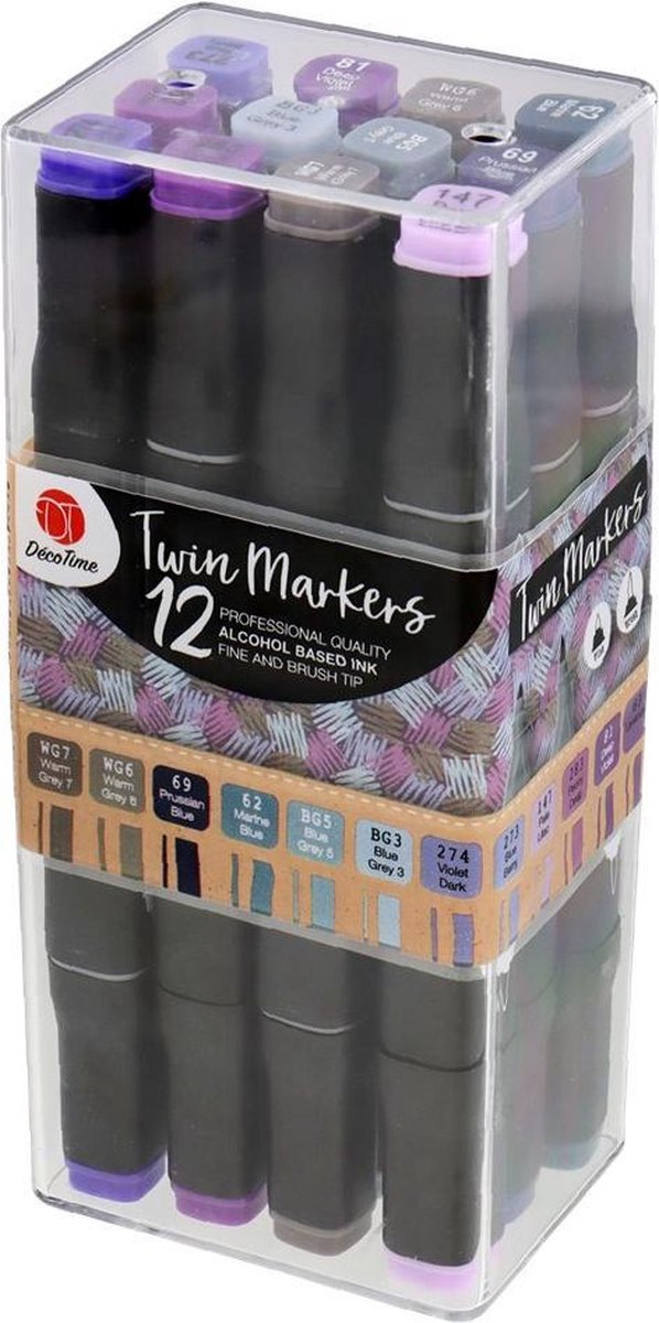 Professionele Twin-Marker set - 12 Stuks - Verschillende kleuren | bol.com