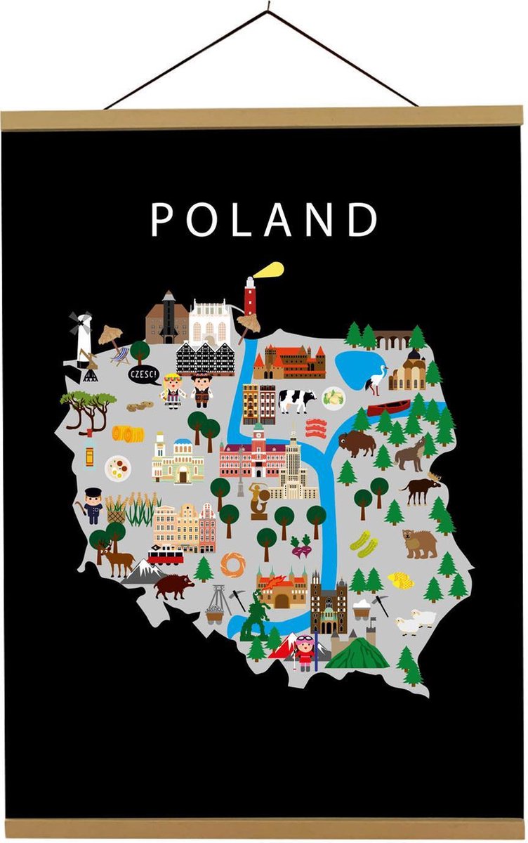 Kaart van Polen | B2 poster | 50x70 cm | Maison Maps | bol.com