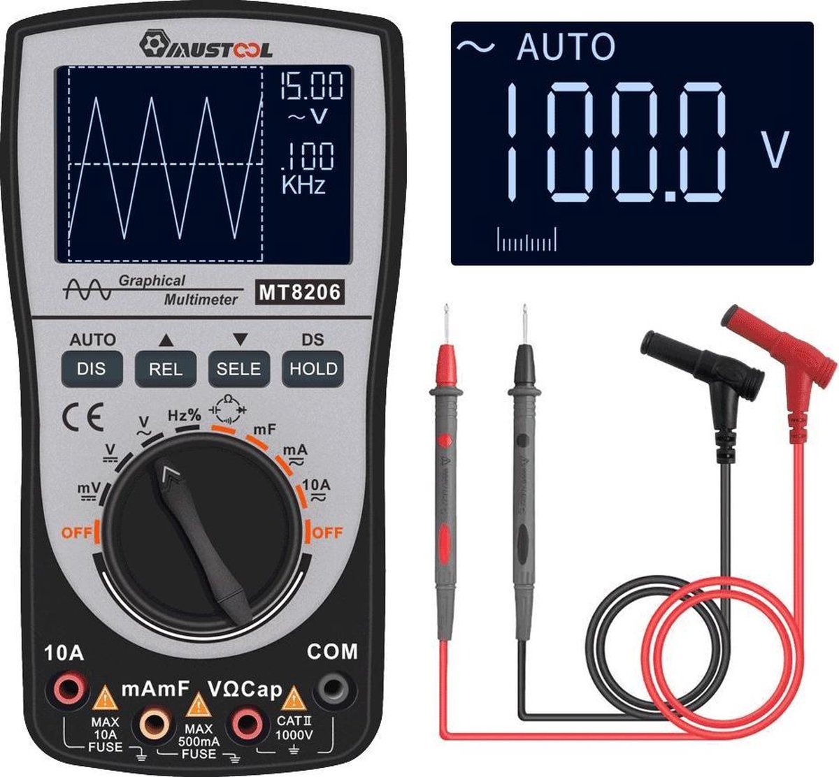 MUSTOOL MT8206 2-in-1 Intelligente Digitale Oscilloscoop Multimeter AC / DC Stroom... | bol.com