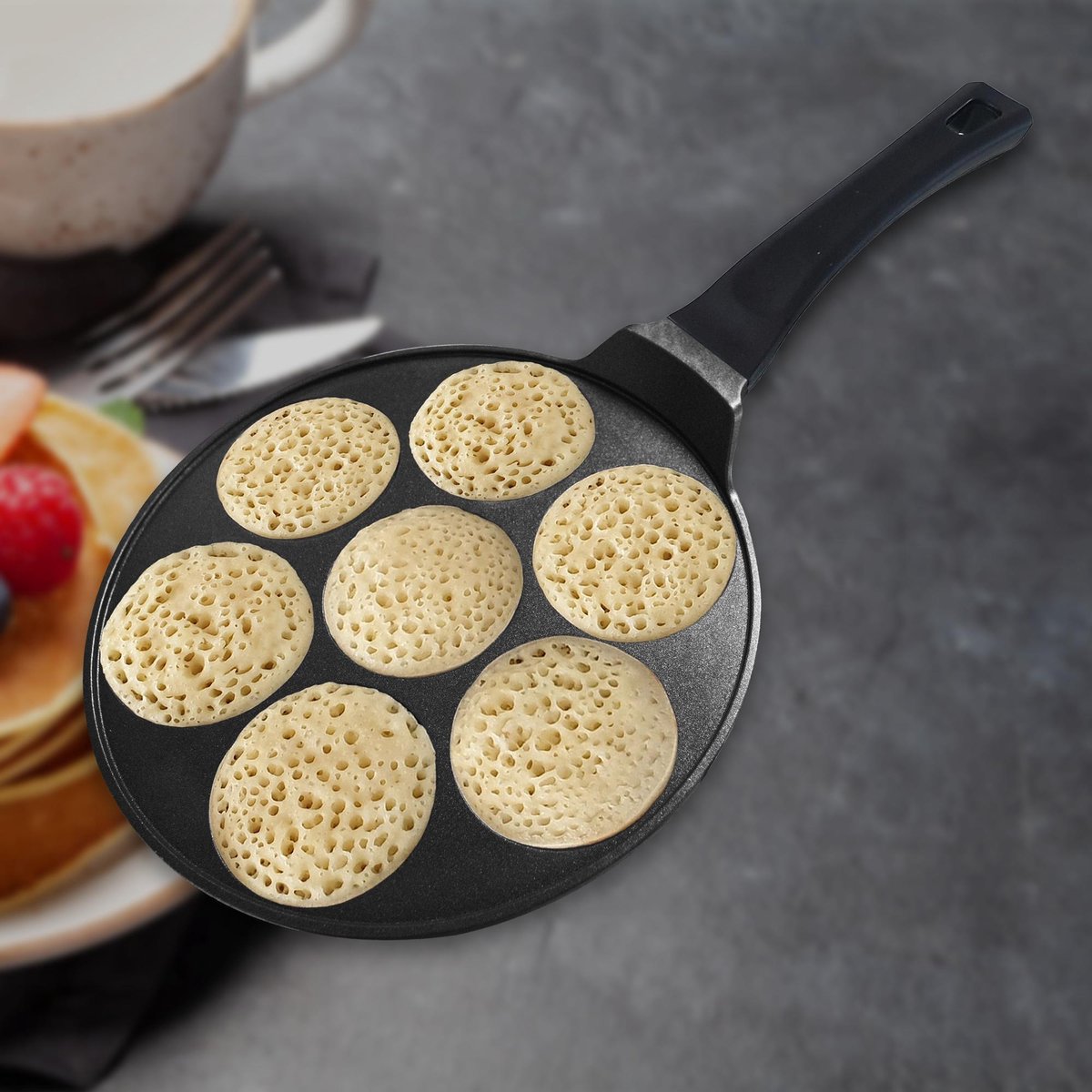 BIKO - Pancake pan - Baghrir - Marmercoating met anti-aanbaklaag - Ø 26 ...