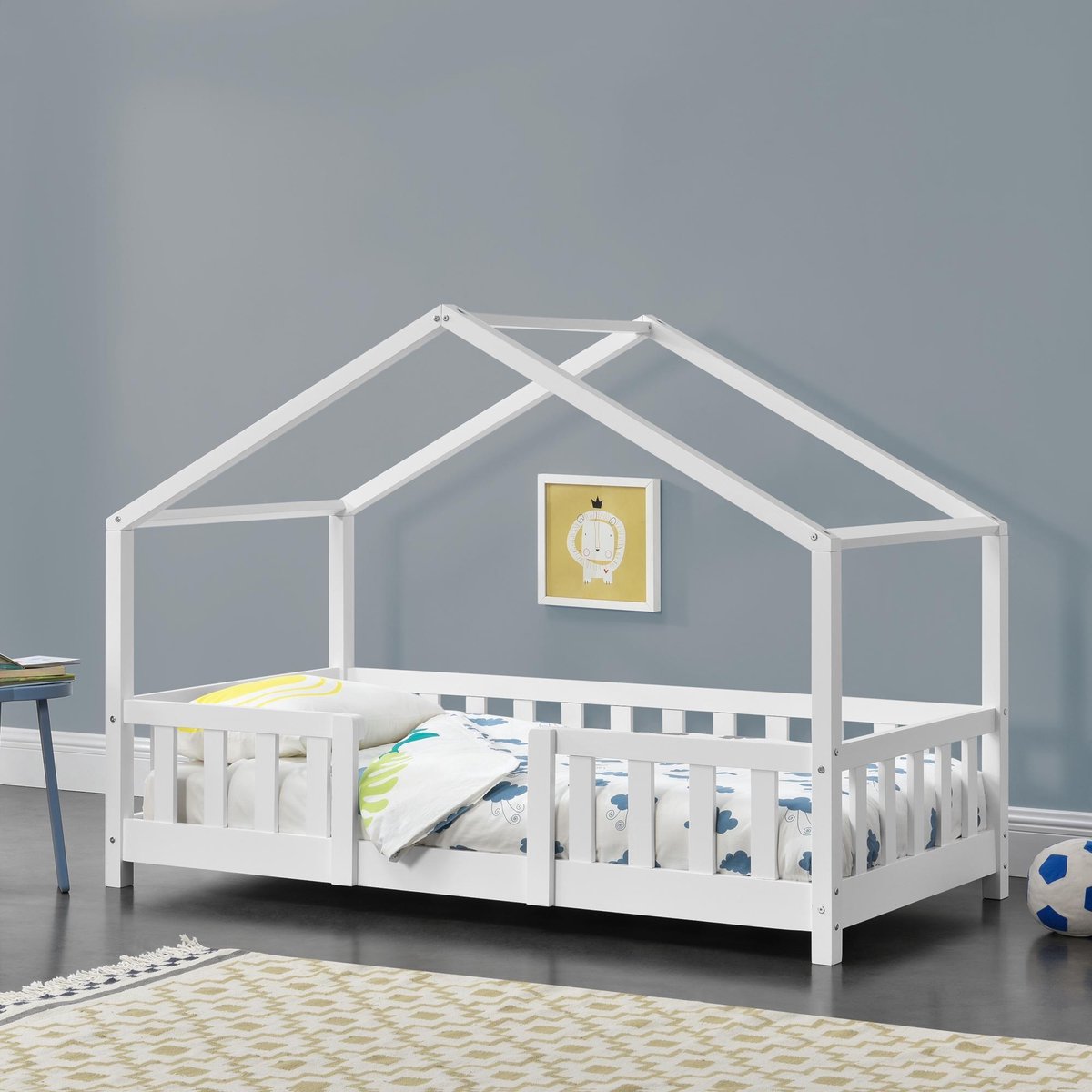 Kinderbed Treviolo met uitvalbeveiliging 70x140 cm wit mat | bol.com