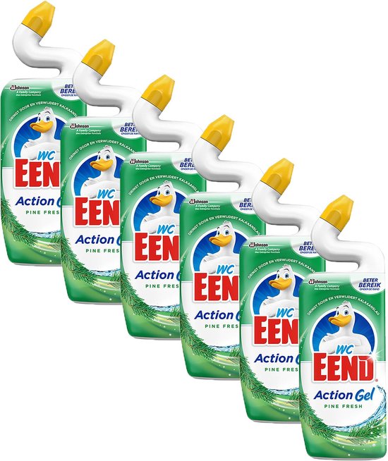 6x WC Eend Toiletreiniger Action Gel Pine Forest 750 ml | bol