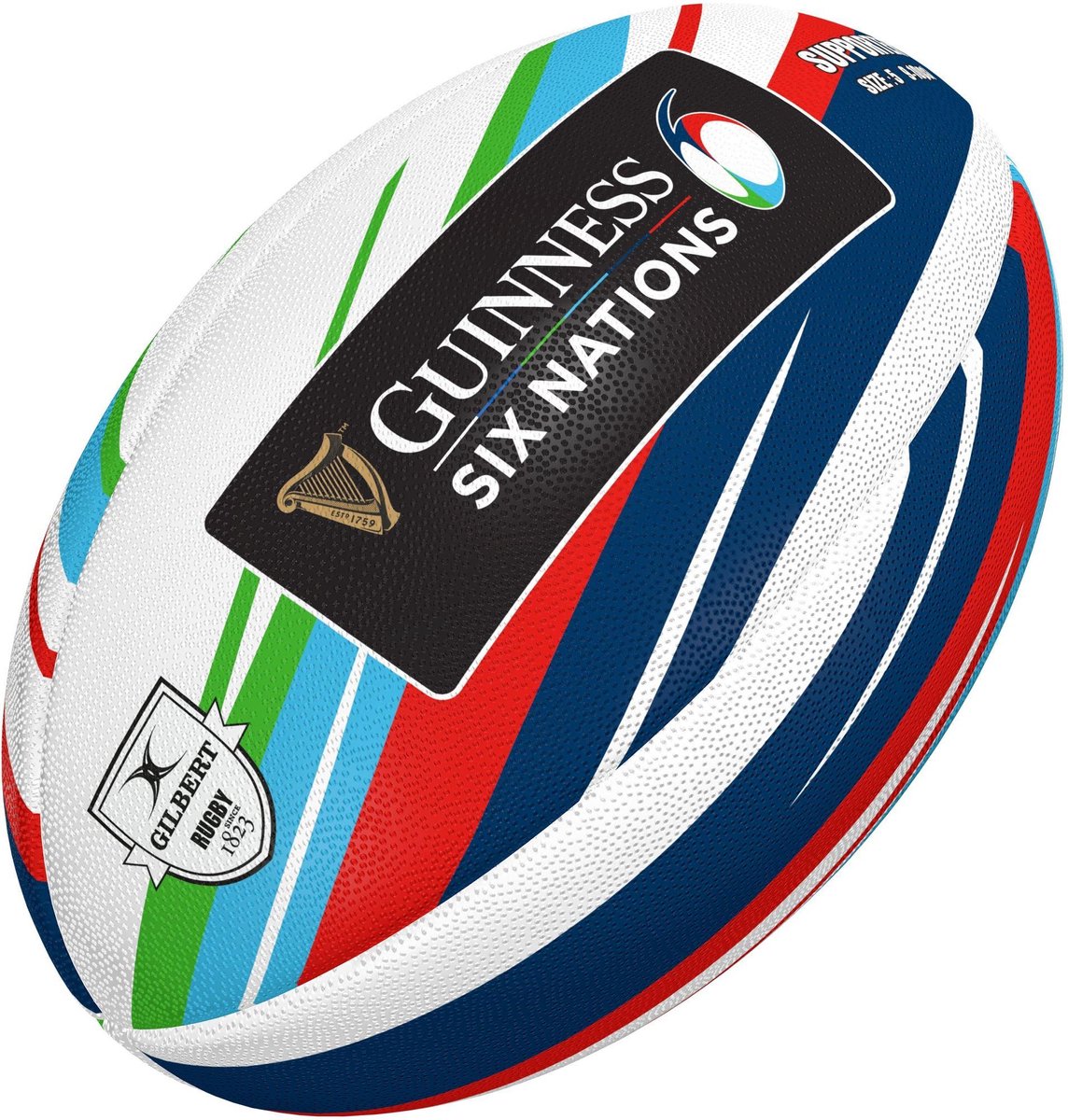 Gilbert Rugbybal Supporter 6 Nations Guinness - Maat 5 | bol.com