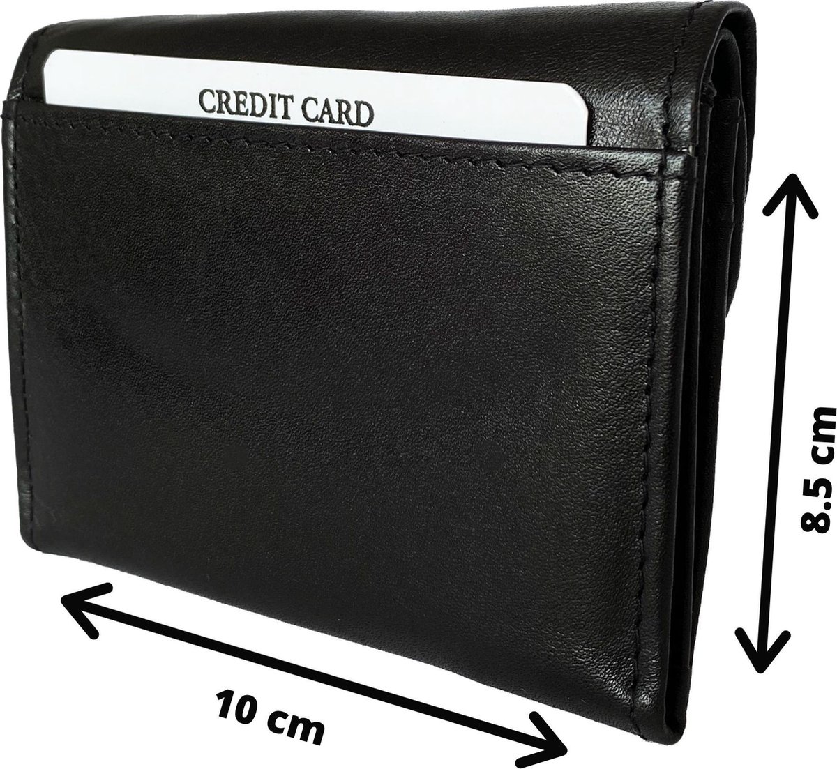 Lundholm dames portemonnee klein leer - leren portefeuille dames zwart ...