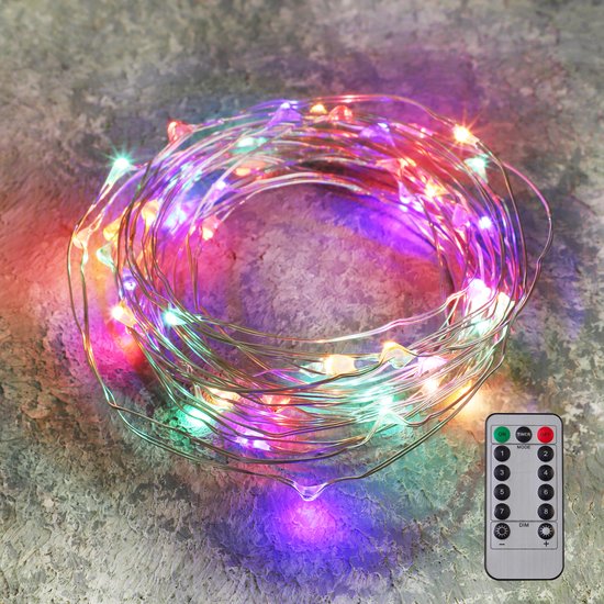 Luca Lighting - String bundle silver multicolour 50led with outdoor ...