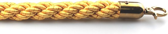Koord voor afzetpaal | Goud - 150cm | Gedraaid | Sluiting: Messing | bol
