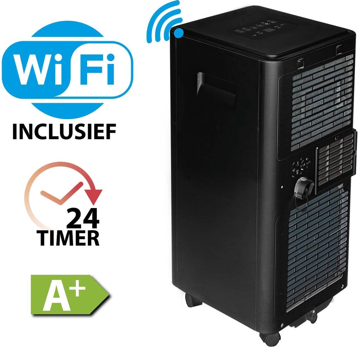 Mobiele Airco 7000 BTU + WIFI - ZWART - JustCooling | bol.com