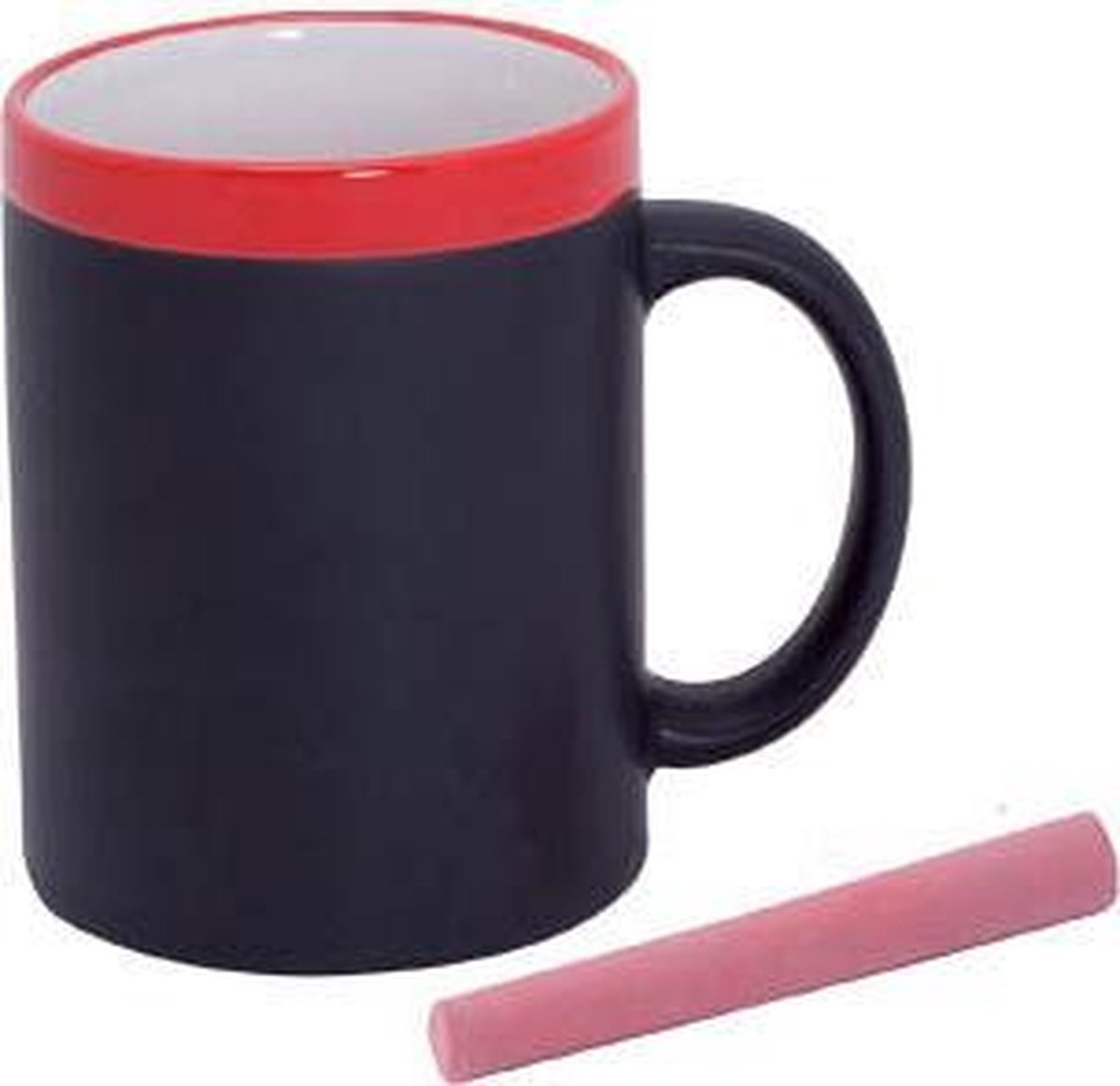 10x stuks krijt mokken in het rood - beschrijfbare koffie/thee mokken ...
