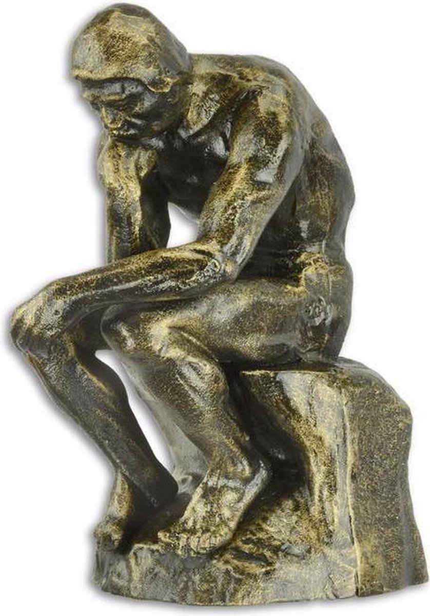 Beeld - De denker - Gietijzer - 26 cm hoog | bol