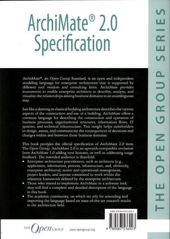 The open group series - ArchiMate 2.0 specification | 9789087536923 ...
