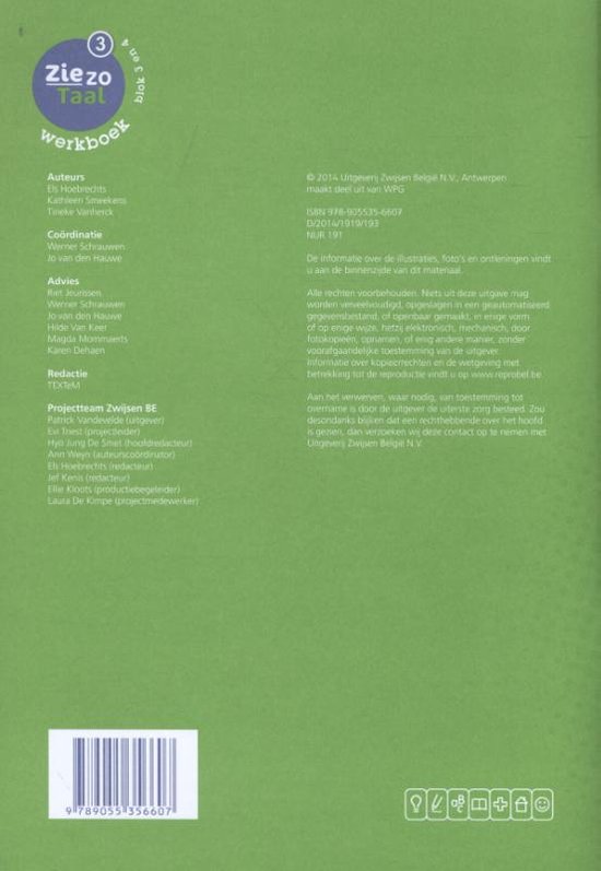 Ziezo taal Blok 3 en 4 Werkboek 3 | 9789055356607 | Els Hoebrechts | Boeken | bol.com