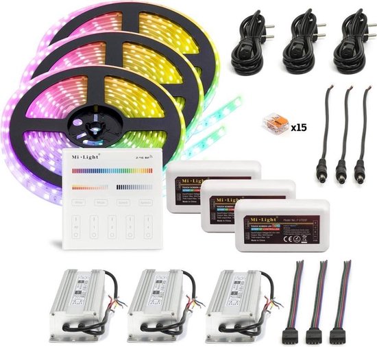 RGB LED Strip | IP68 (waterdicht) | 15 Meter | 12V - 24V | Alle kleuren ...