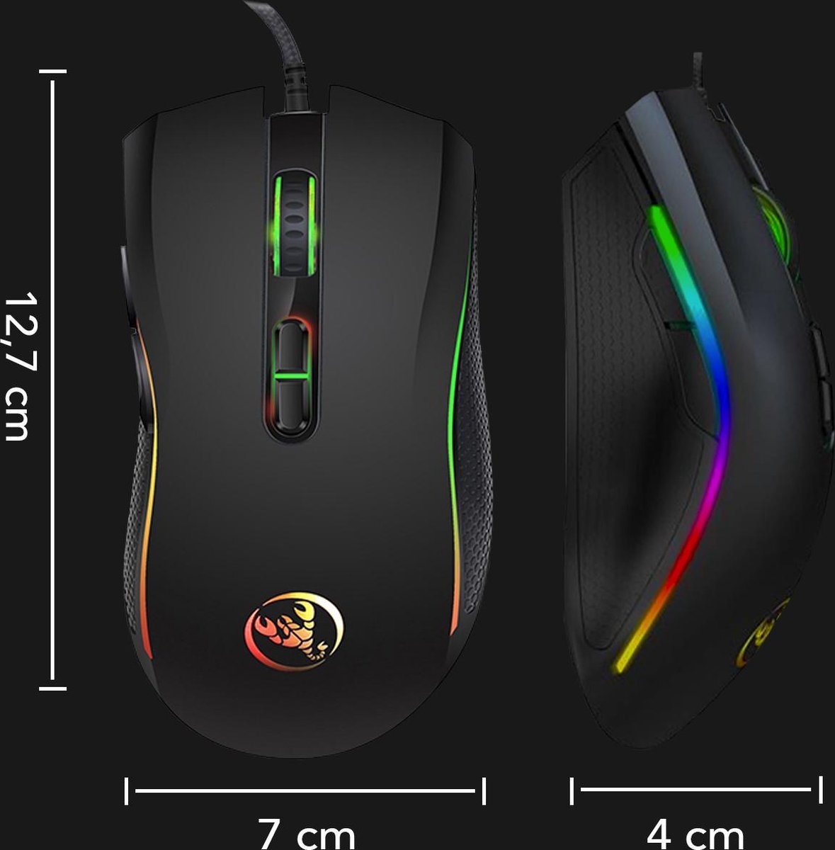 Game Muis met ledverlichting - Gaming muis – met draad - 3200 DPI | bol