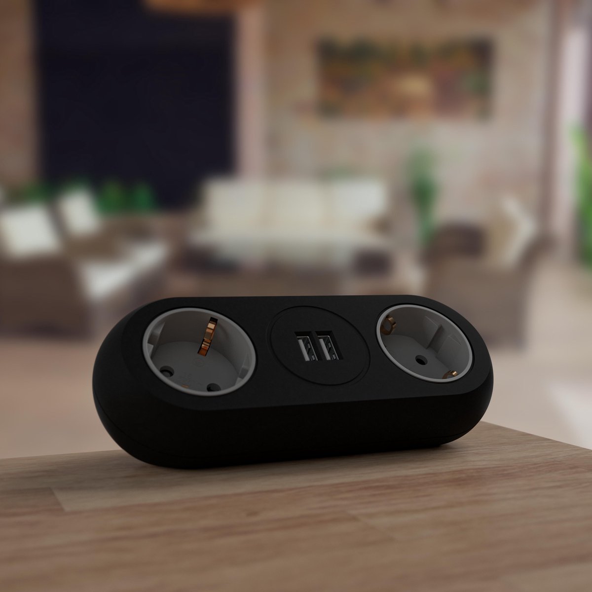 Sil Pill design stekkerdoos met USB (NL) - 2 stopcontacten - 2x USB ...