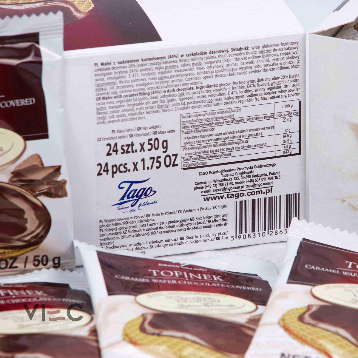 Tofinek Caramel Wafels Met Chocolade luxe versie - 24 stuks (1200g ...