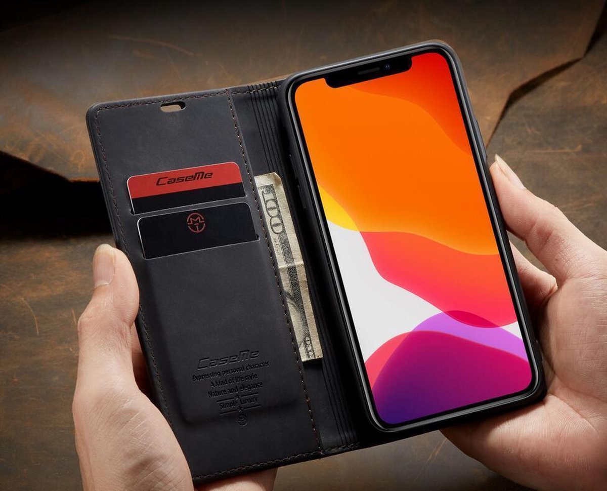 Apple iPhone 12 / iPhone 12 Pro , étui portefeuille de luxe en cuir ...