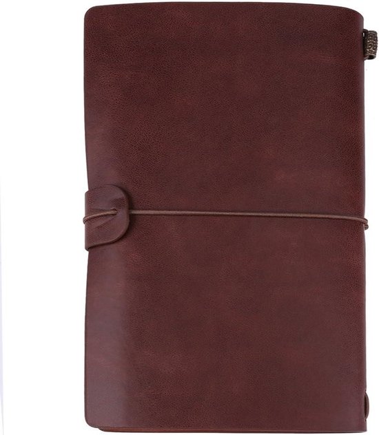 Reisdagboek met retro PU-leer in 5 kleuren, klassiek design ...