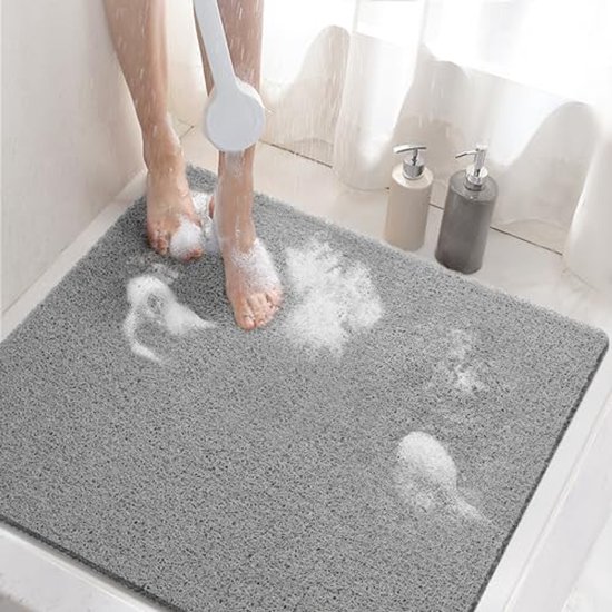 Antislip Douchemat 60 x 60 cm met Afvoer - Zachte en Sneldrogende PVC ...