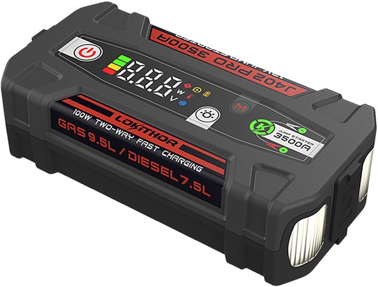 Lokithor Jumpstarter J402 PRO - 12V - Startvermogen 3500A - Powerbank – Zaklamp - Lage... | bol