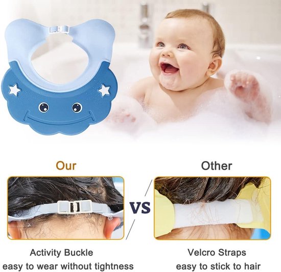 Premium - Verstelbare Baby Douche Cap met Shampoo Shield voor ogen ...