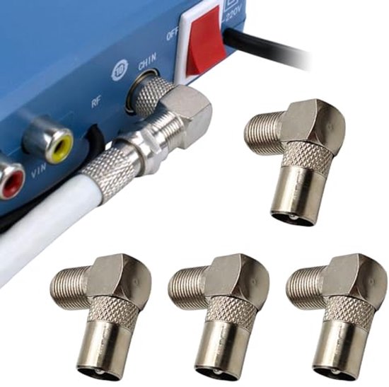 4pcs 90 Degree F Type Female to PAL Connector, Right Angle Satellite ...