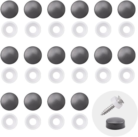 Pack of 100 Screw Lids, Plastic Screw Cap, Plastic Screw Lid, Chrome ...