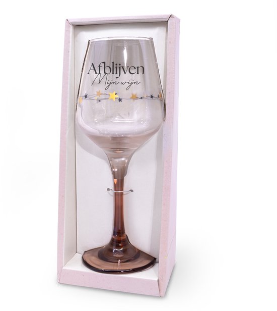 Creaties van Hier - Cadeau pakket Wijnglas met de tekst Afblijven met ...