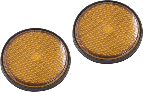 Set van 2 Ronde Reflectoren voor Motorfiets en Scooter - Oranje en ...