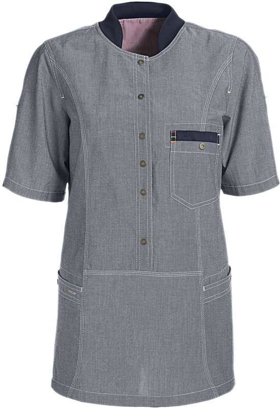 Kentaur Ladies half smock 15360-2086 - chambray grey - 5XL | bol
