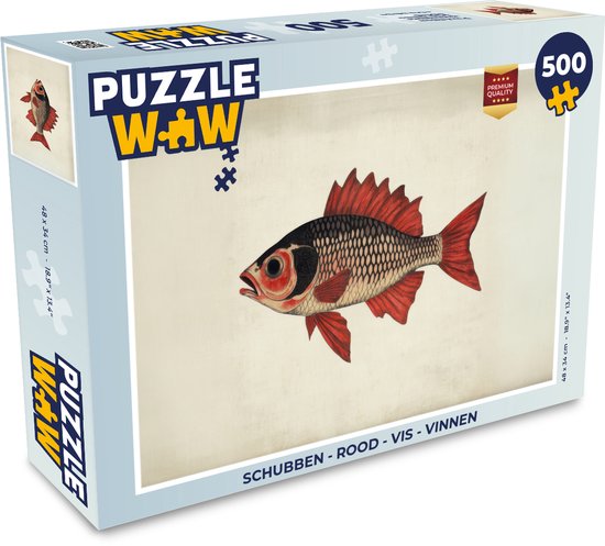 Puzzel Schubben - Rood - Vis - Vinnen - Legpuzzel - Puzzel 500 stukjes ...
