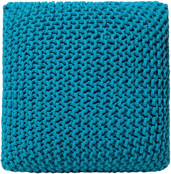BELIANI CONRAD - Poef Rechthoekig - Zeeblauw - 50 cm - Katoen | bol