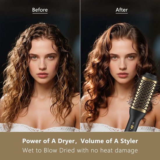 Ronde Borstel Föhn 4-in-1 Haarstyler en Volumizer voor Alle Haartypes | bol