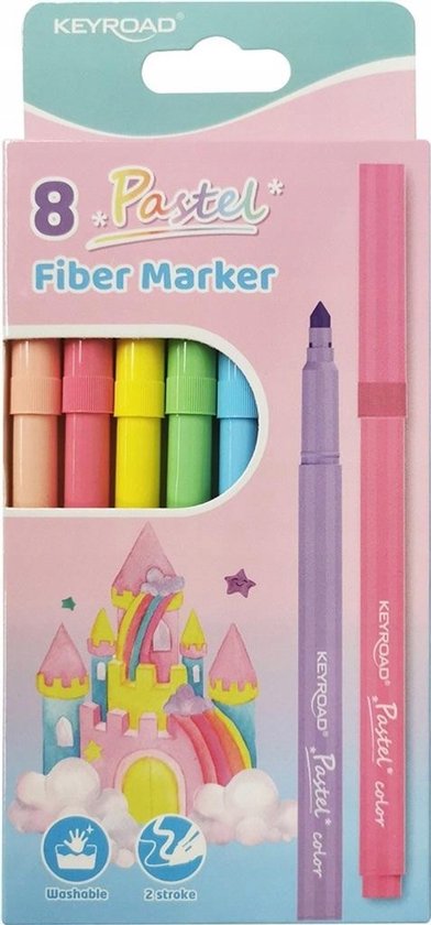 Keyroad Pastel Stiften Set - 8 Stuks - Decoratief & School | bol