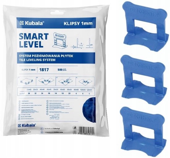 Kubala Smart Level Clips 1mm - 500 Stuks | bol