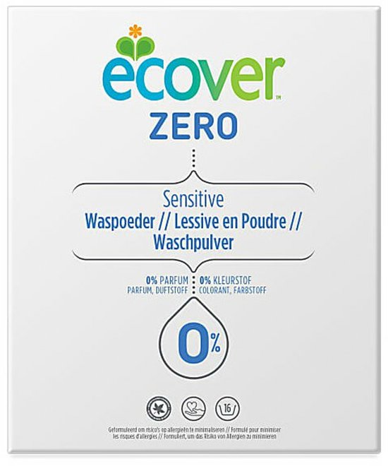5 x Ecover - Waspoeder Universal Zero - Zonder geurstoffen - 1,2 kg ...