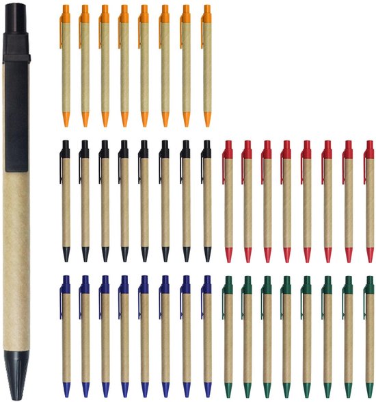 Kraft Paper Pen - Set of 40 Handwritten Pens, Environmentally Friendly ...