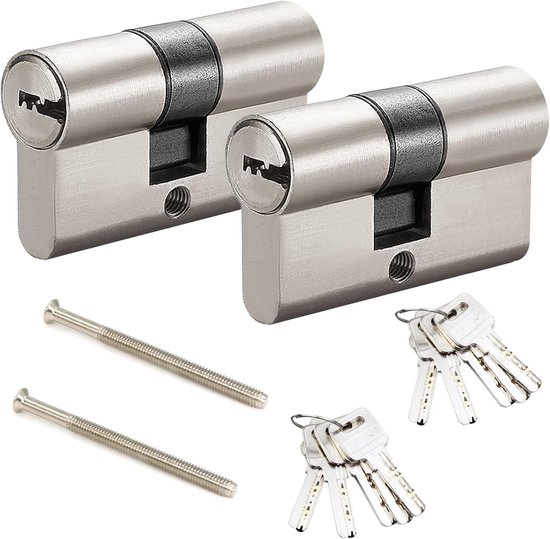 Cilinderslot 30/30 met 10 sleutels - dubbele sluitcilinder voor alle ...