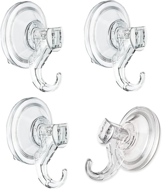 Suction Cup Wandhaakjes - Set van 4 - Transparante Waterdichte ...
