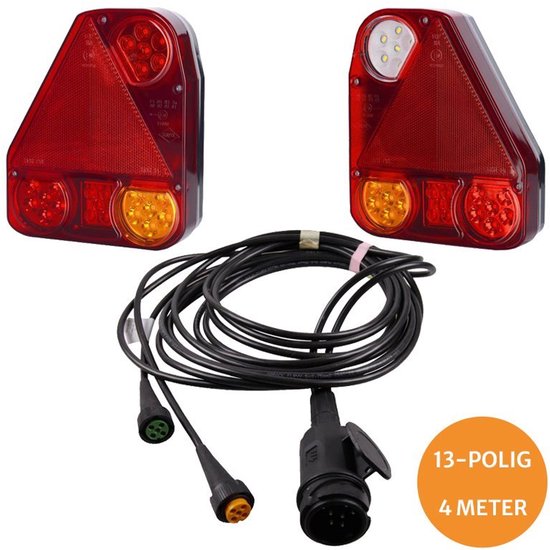 LED Verlichtingsset Aanhanger Driehoek Horpol 4m | 13-polige stekker ...