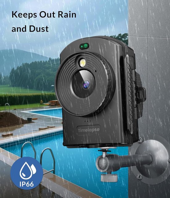 Time Lapse Camera voor Buiten - 1080P HD, IP66 Waterbestendig en 180 ...