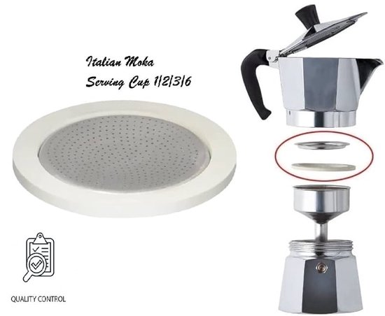 Moka-filter met drie afdichtingen - geschikt voor 6 kopjes - metaal | bol