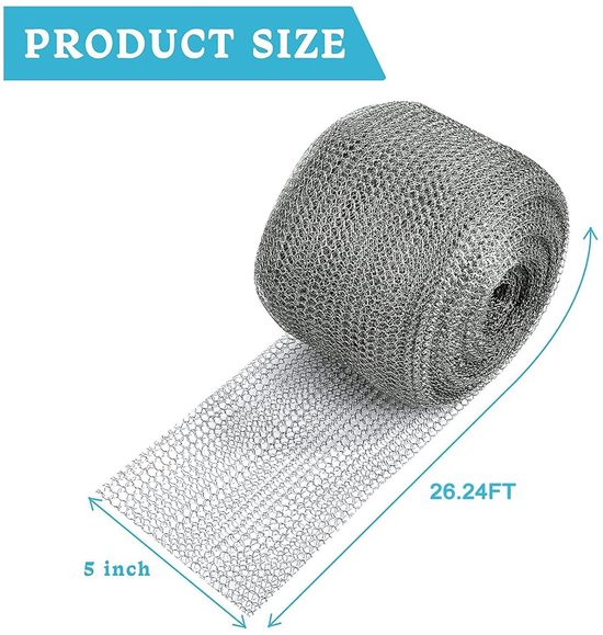 TRANKIELO® - Fijn metalen gaas 127 mm x 8 m - RVS, voor ...