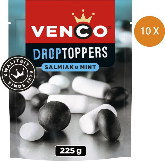 Venco droptoppers salmiak mint - Drop mix - 10x225g | bol